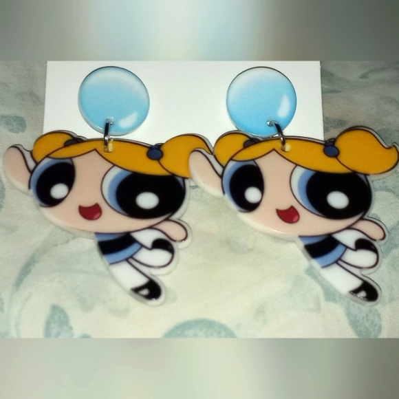 Jewelry | New Beautiful Fun Powderpuff Girl Drop Stud Earrings | Poshmark